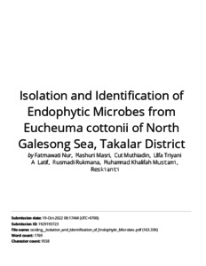 Isolation and Identification of Endophytic Microbes from Eucheuma cottonii of North Galesong Sea ...